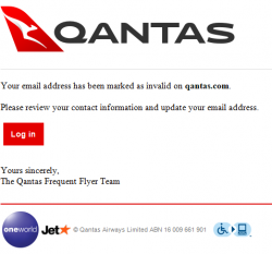 anyone received invalid email from Qantas? | Australian Frequent Flyer