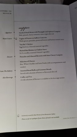 Singapore Airlines Business Class Meals & Menus | Australian Frequent Flyer