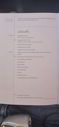 Singapore Airlines Business Class Meals & Menus | Australian Frequent Flyer